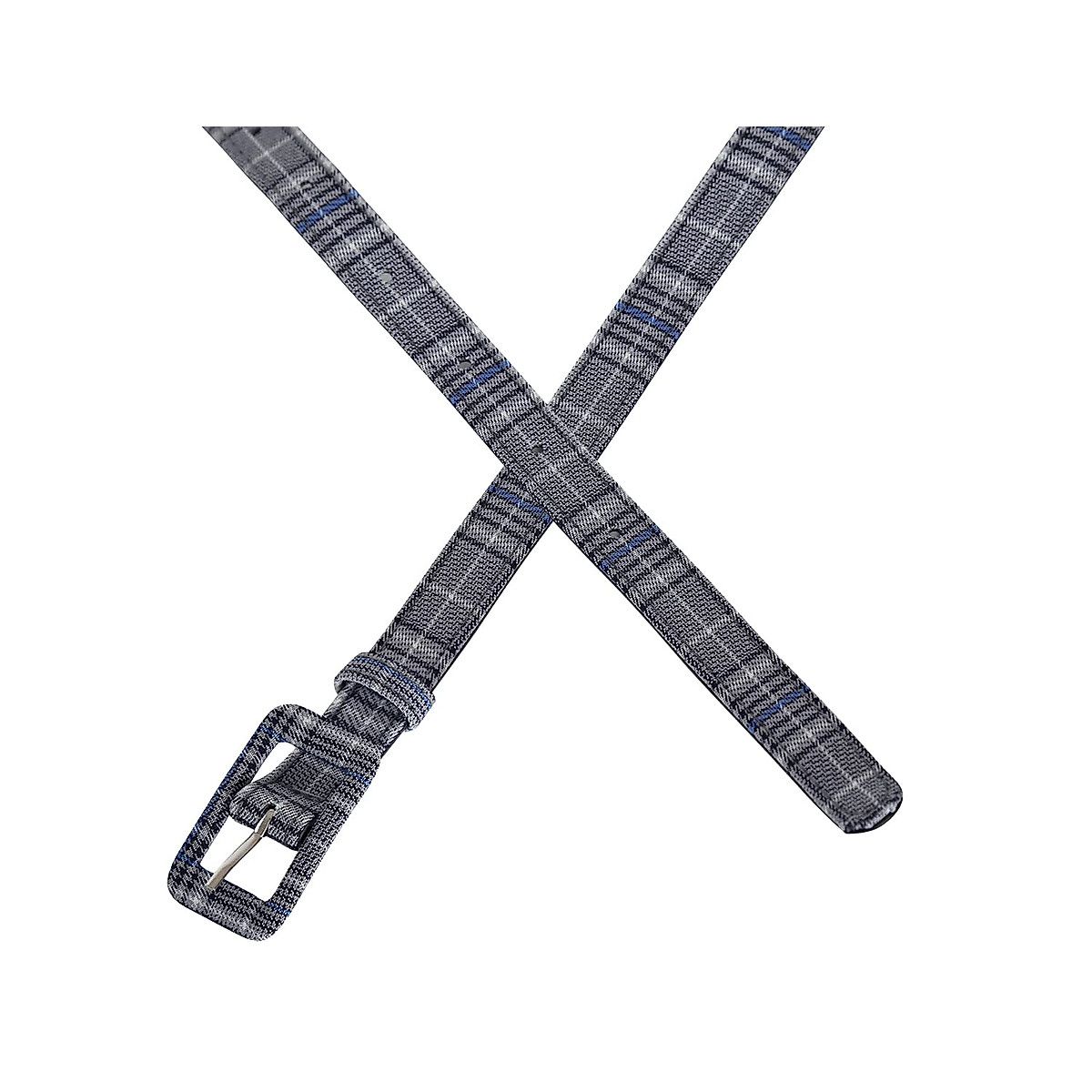 MUXXN Womens Belt- Solid Color Basic Belt for Casual Formal Dress or Jeans (Blue Plaid XL)