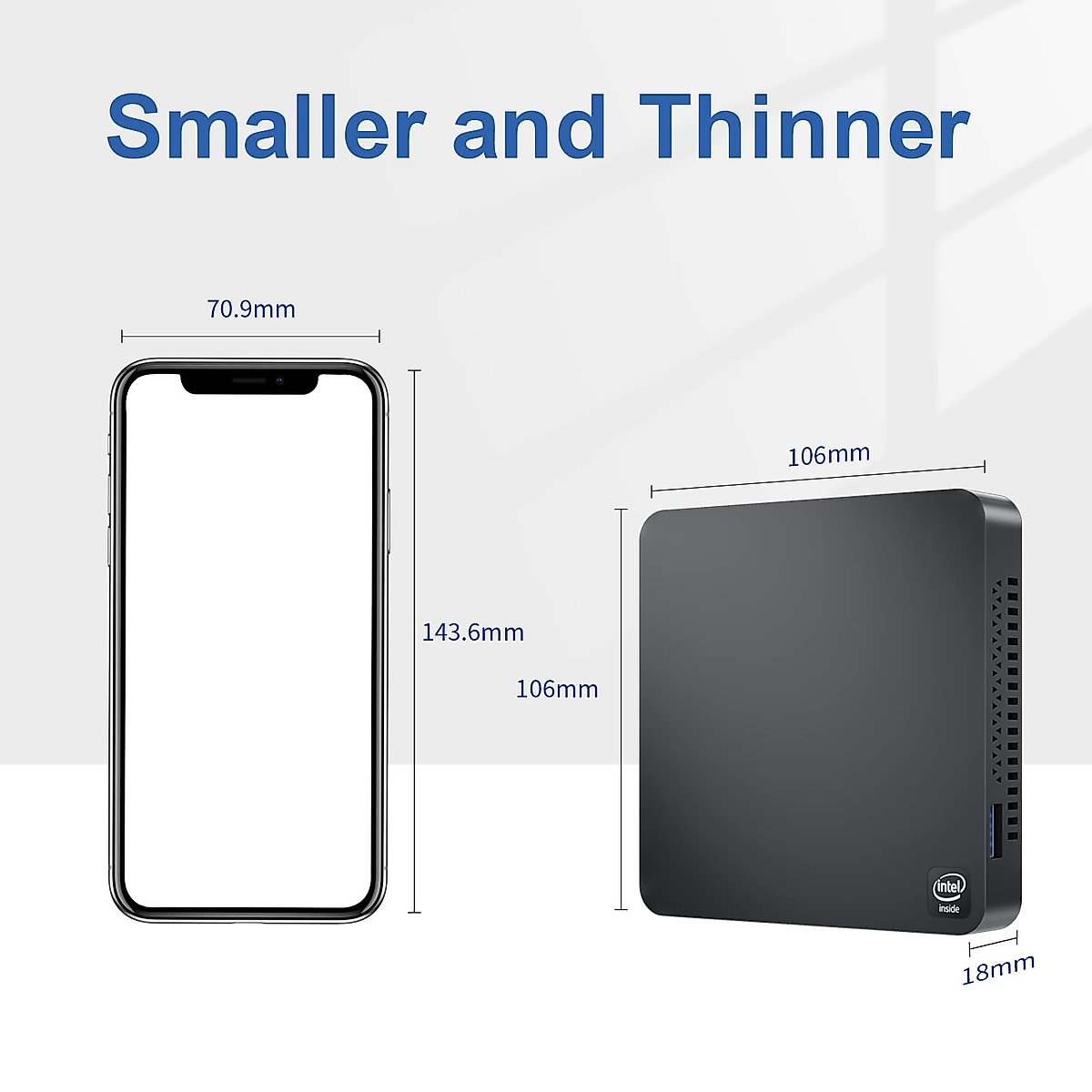 Beelink T4 Pro Mini PC, Intel N3350(Up to 2.4GHz), 4G LPDDR3 64G eMMC Mini Computer, Mini Desktop Computer Support Dual HDMI 4K Display Output/WiFi5/BT4/Gigabit Ethernet for HTPC/Office