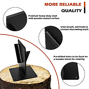 Upgraded Heavy Duty Firewood Kindling Splitter Chipper Cracker Heavy Steel Structure Wood Splitter Wedge Manual Log Splitter for Wood Stove & Fireplace Camping Fire Pits Pizza Oven etc, 10-Pound
