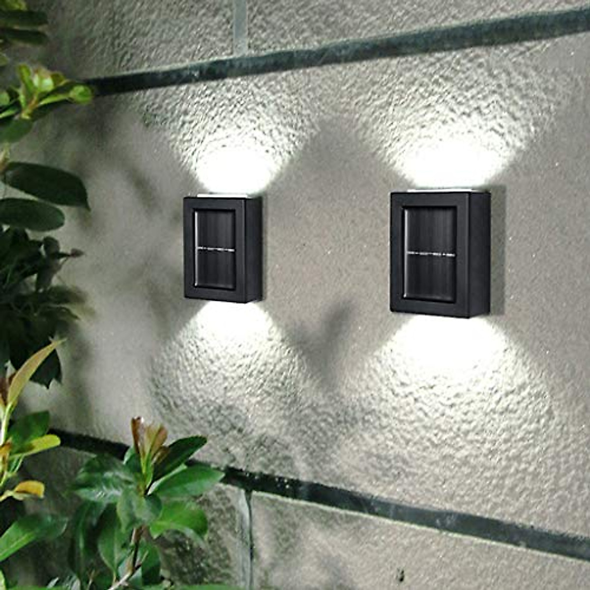 Vxkbiixxcs-o Garden Light, Square Solar Power Garden Light Patio Waterproof Wall Fence Lamp Home Decoration White