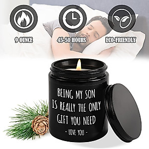 Son Gifts from Mom Dad, Birthday Gifts for Sons Adult, Funny Father's Day Christmas Valentine's Day Graduation Wedding Gifts for Grown Son Bonus Son Stepson, Son Candle Gift Ideas-Sandalwood Scented