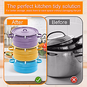 12pcs Dutch Oven Lid Protector Clips, Cookware Protector Clips Replacement Plastic Bumpers Stacking and Storage Protective Clips for Dutch Oven Pots