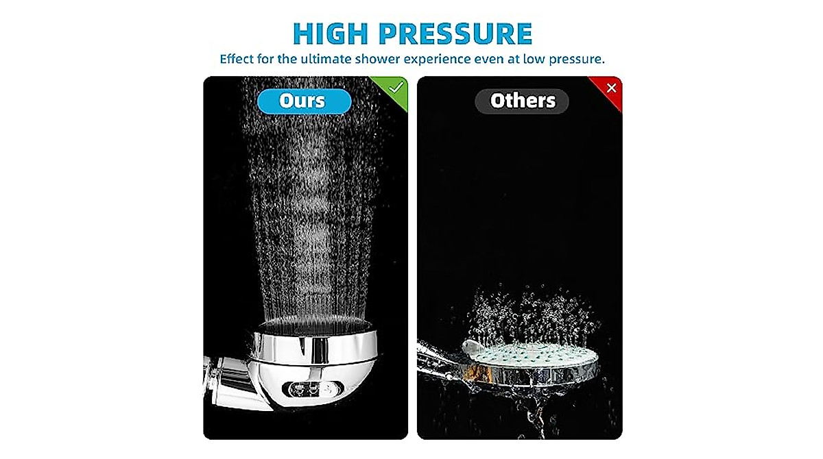 Marbrasse High Pressure Shower Head, 3-Settings Handheld Showerhead ...