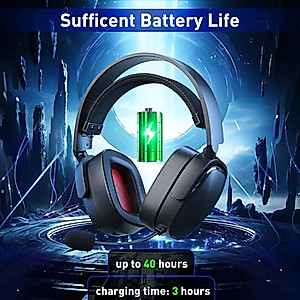 SENZER X100 Wireless Gaming Headset for PS5 PS4 PC - Bluetooth, Clear Audio, Customized Side Plates, Memory Foam Pads - w/3.5mm Wired for Xbox