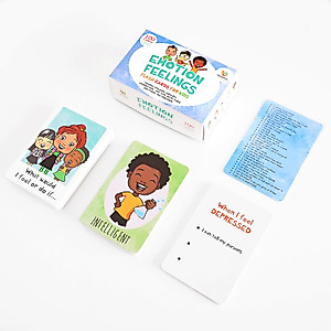 Emotion Cards for Kids (100 Cards) Feelings Emotions Cards for Autism, ABA Therapy, Social Emotional Learning and Development – Ideal for Toddlers, Preschool, Elementary Boys and Girls, Therapy Tools