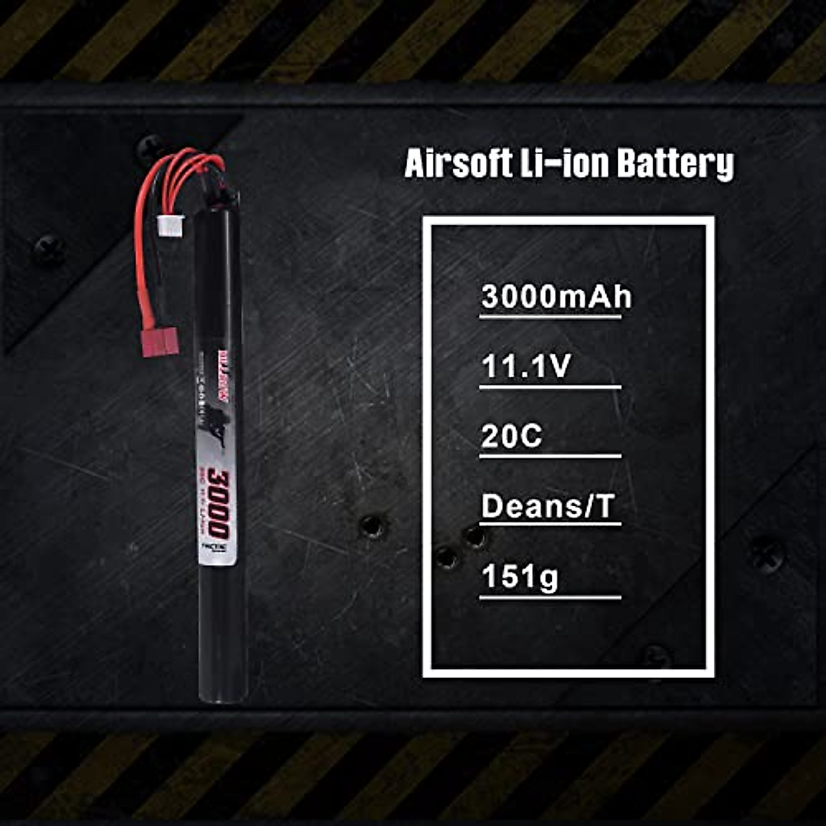 Hilldow 11.1V Airsoft Battery 3000mAh 20C Rechargeable Stick Pack Batteries High Performance Compatible with Deans/T Plug for Airsoft Guns Rifle Model