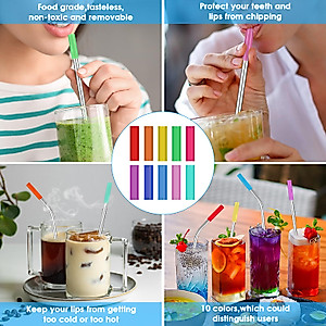 20 Pack Reusable Stainless Steel Metal Straws,10.5" & 8.5" Reusable Drinking Straws with 20 Silicone Tips 5 Straw Brushes 1 Travel Case,Eco Friendly Extra Long Metal Straw Fit for 20 24 30 oz Tumbler