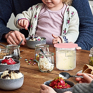 Pint Containers Replacement Fit for Ninja Creami Deluxe Pints and Lids - 4 pack, 24oz XL Cups Compatible with Ninja 11-in-1 NC500/NC501/CN501CO Series Ice Cream Maker - Dishwasher Safe & BPA-Free