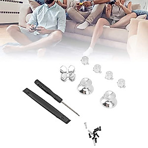 Game Controller Buttons Replacement Kit, Practical Concave and Convex Design D Pad Replacements Kits Comfortable Reduce Thumb Fatigue for Game Controller (Silver)