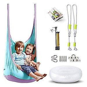 HAPPY PIE PLAY&ADVENTURE HappyPie Frog Folding Hanging Pod Swing Seat Indoor and Outdoor Hammock for Children to Adult (Blue)