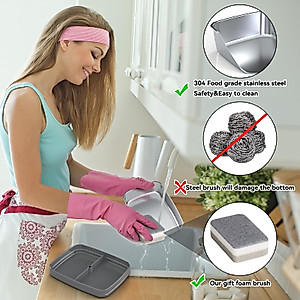 Sitlais Electric Heated Lunch Box for Men, 2 Liters 90 W Double Layer Portable Food Warmer for Car Truck Self Heating Lunch Box for Work Food Heater for Adults Travel Camping lonchera,Dark Grey