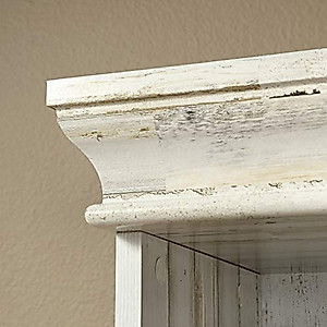 Sauder Barrister Lane Bookcase, L: 35.55" x W: 13.5" x H: 75.04", White Plank