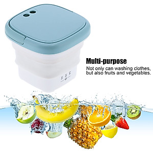 Foldable Mini Washing Machine Portable Lightweight Electric Laundry Washer for Washing Baby Clothes Underwear Towel at Home Apartment Dorm RVs Small Places and Outdoor Camping Travel(blue)