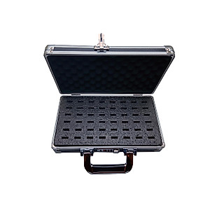 TECH STORE ON Flash USB Thumb Drive Holder Storage Organizer Case with Swivel Handle | Antistatic and Shockproof (aluminum, large, holds 48 USB slots)