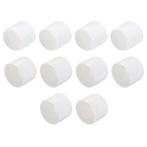 uxcell 10pcs Rubber End Caps 35mm ID Vinyl Round Tube Bolt Cap Cover Screw Thread Protectors White