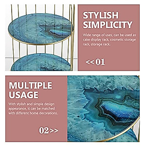 Minkissy Makeup Organizer Cosmetics Iron Storage Rack Bathroom Countertop Organizer, Birdcage Shape- Cosmetic Rack Double Layer