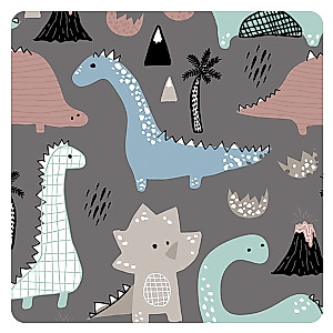 BapronBaby Dinosaur Drawing Bapron - No Neck Tie Safer Bib for Baby & Toddler - Soft Waterproof Stain Resistant - Machine Washable - Sz Preschool 3-5yrs