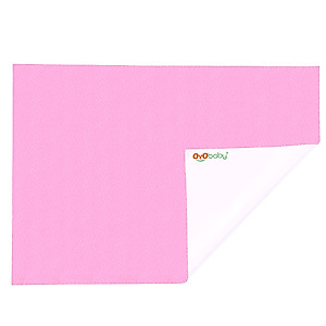 OYO BABY Waterproof Bed Sheet for Crib & Toddler Mattress, Reusable | Washable Cosy Nursery Sheet for Baby Toddler Children and Adults | Polycotton Pink | Small - 28" X 20"