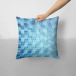 iiRov Abstract Blue Cubed - Custom Decorative Home Decor Indoor or Outdoor Throw Pillow Cover Plus Cushion Set for Sofa, Bed or Couch (Pillow CASE Cover Plus Cushion)