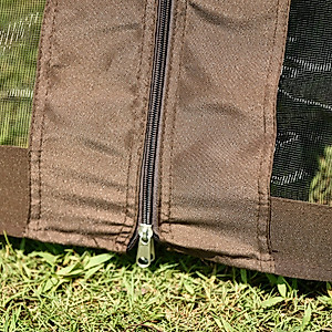 9.8' X 9.8' Patio Gazebo with Mosquito Netting, Outdoor Canopy with Screen, Gazebo Tent with Double Roofs for Party BBQ Grill Event, Brown