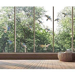 Anti-Collision Window Bird Stickers Decals Glass Door Protect and Save Bird Strikes (Reflective)