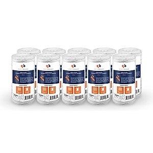 Aquaboon 5 Micron 10" x 4.5" String Wound Sediment Water Filter Cartridge | Whole House Sediment Filtration | Compatible with 84637, WPX5BB97P, PC10, 355214-45, 355215-45, WP10BB97P WP5BB97P 10-Pack