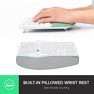 DeLUX Wireless Ergonomic Keyboard GM901D and Gaming Mouse M800PRO3370 White