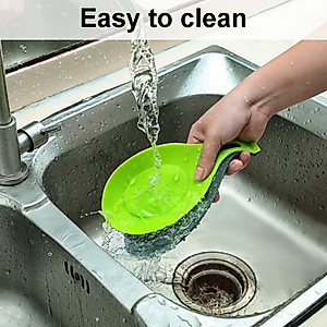 8 Pieces Kitchen Silicone Spoon Rest Spoon Holder Flexible Silicone Kitchen Utensil Spoon Rest Heat Resistant Spoon Holder, Assorted Colors