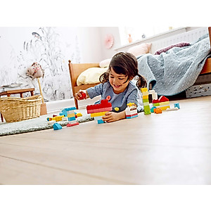 LEGO 10909 DUPLO Classic Heart Box, First Bricks Building Toy with Helicopter, Boat, Animal Toys and More, Gifts for Toddlers and Kids 1.5 Years Old