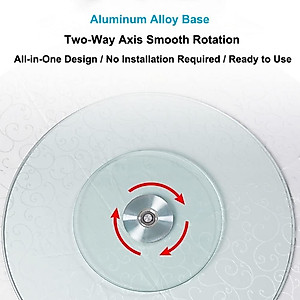 Lazy Susan Turntable Round Tabletop Rotating Serving Tray，27/32/36inch Dining Table Serving Plate With Aluminum Alloy Bearing，Transparent (Size : 90cm/36in)