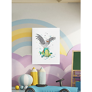 Scuttle and Flounder Print, Watercolor, Nursery Wall Poster, Holiday Gift, Kids and Children Artworks, Digital Illustration Art