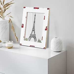 Red Fire Truck 4x6 Picture Frame, Cartoon Lovely Wooden Photo Frames for Tabletop and Wall Display, Picture Frame Home Office Decor