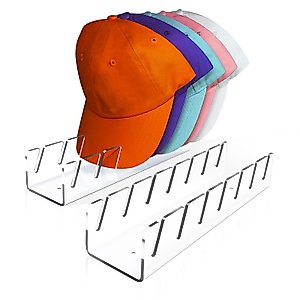 Hat Stand for Baseball Caps, 2 Pack Hat Organizer and Display, Acrylic Hat Rack for 14 Baseball Caps for Bedroom, Closet, Dresser, Entryway, Office