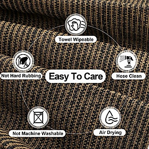 OutdoorLines Plastic Tarp Outdoor Rugs for Patio 8 x 10 ft - UV and Weather Resistant Patio Carpet, Stain Resistant Plastic RV Camping Mats for Porch, Garden, Camper and Picnic, Brown