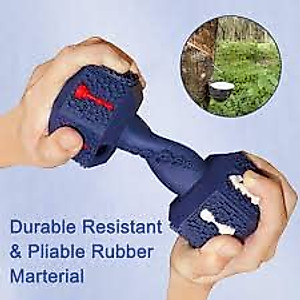 Aggressive Chewer Dog Dumbbell Toy- Interactive Dental Toy for Teething, Training, Cleaning Teeth and Boredom- Natural Rubber Dumbbell Dispensing Toy for Puppies, Medium to Small Dogs