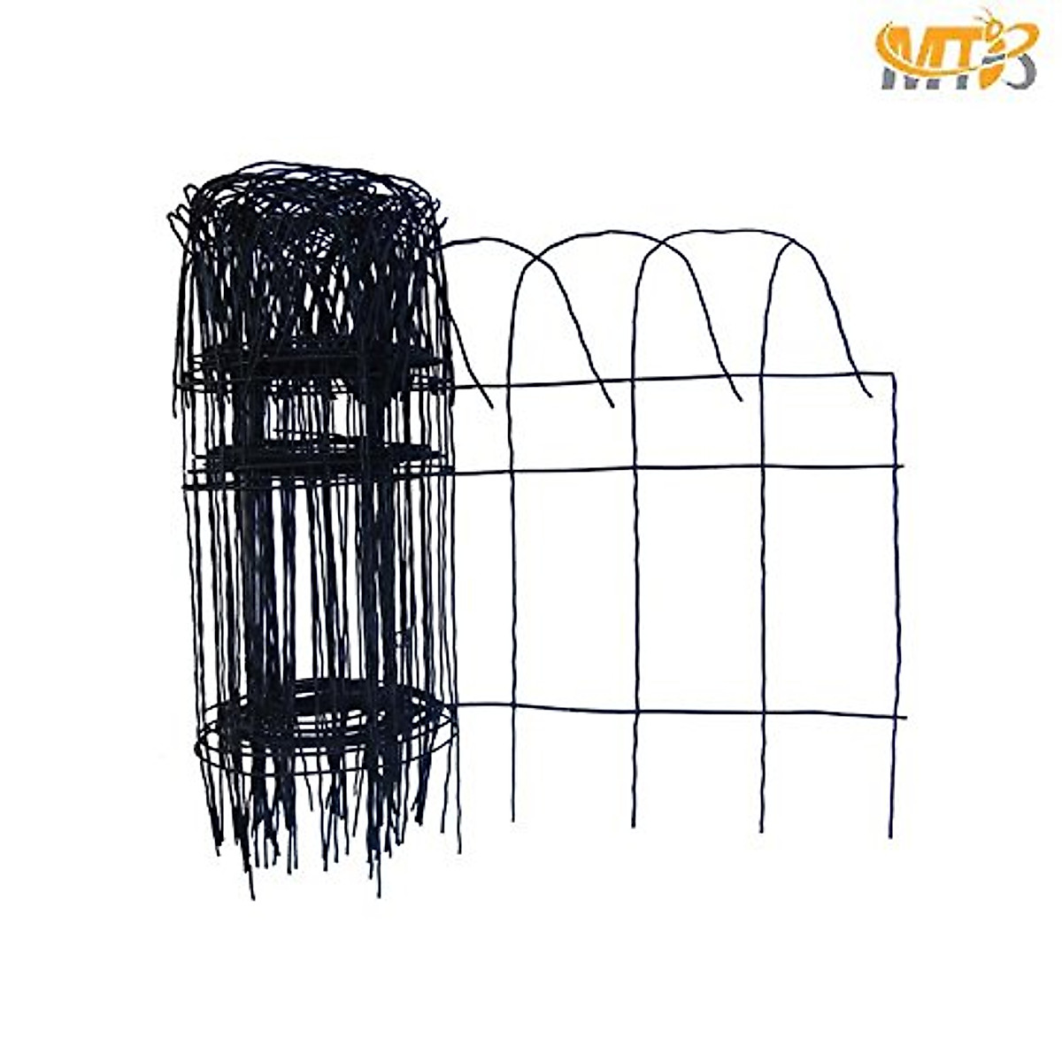 Black Garden Border Edging Folding Fence Roll 14 inches by 20 feet Scroll Top Rolled Yard Fencing Garden Fence, Metal Wire Garden Fence for Outdoor Yard Landscape Patio,Flower Bed Edging.