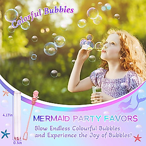 97 pcs Mermaid Party Favors Birthday Party Supplies Bubble Wands Stickers Bags Necklaces Keychains Bracelets Diving Gem Stamps Decorations Toys for Kids Girls Goodie Bag Fillers Summer Sea Toys Prize