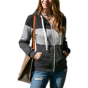 DOUBLJU Lightweight Thin Zip-Up Casual Hoodie Jackets for Womens with Plus Size