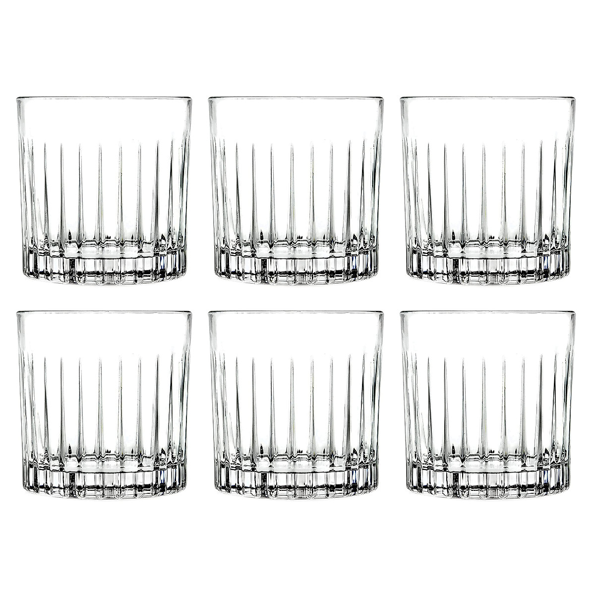 Barski Tumbler Glass - Double Old Fashioned - Set of 6 - Glasses - Designed DOF Crystal Glass Tumblers - For Whiskey - Bourbon - Water - Beverage - Drinking Glasses - 12 oz. - Made in Europe
