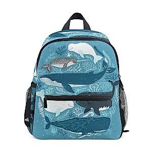 My Daily Kids Backpack Whales Sea Coral Nursery Bags for Preschool Children