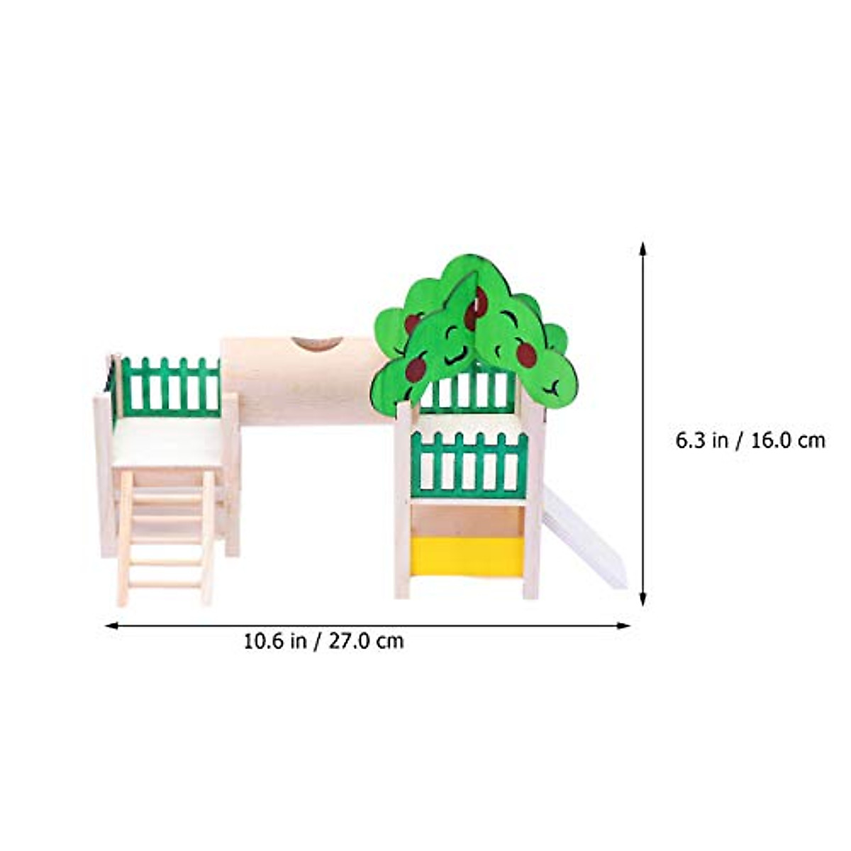 POPETPOP Wooden Hamster House Hideout Hut with Funny Climbing Ladder Exercise Toys for for Small Animals