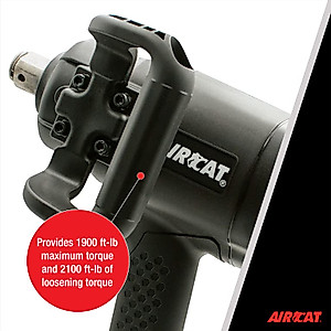 AirCat Pneumatic Tools 1870-P 1-Inch Super Duty Composite Pistol Grip Impact Wrench 2,100 ft-lbs