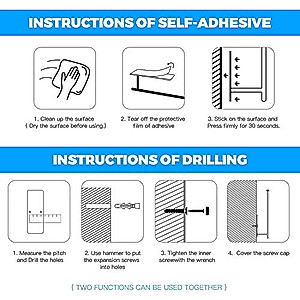 Paper Towel Holder Wall Mount, Under Kitchen Cabinet Paper Towel Holder - Self Adhesive/Drilling Towel Paper Roll Holder for Kitchen Bathroom, SUS304 Stainless Steel (Silver)