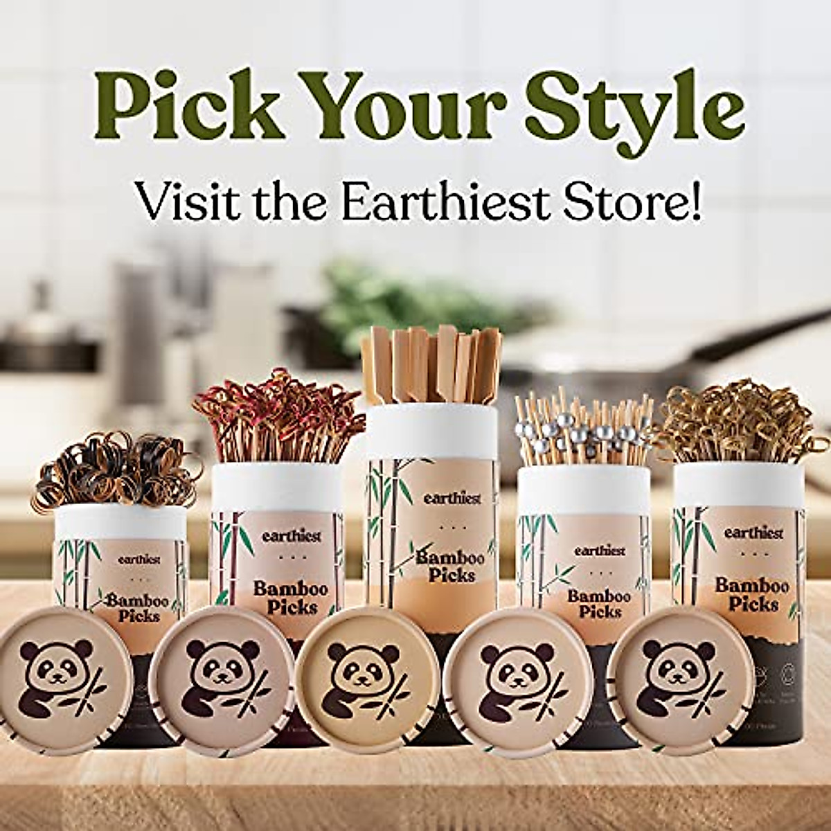 Cocktail Picks - Bamboo Skewers - Toothpicks For Appetizers-4 inch Wooden Skewers (100 Pack) - Party Toothpick for Appetizer and Cocktail Drinks.