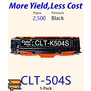 Color Print Compatible CLT-504S Toner Cartridge Replacement for Samsung CLT-K504S 504S K504S CLT504S for Xpress C1810W C1860FW CLP-415N CLP-415NW CLX-4195 CLX 4195N 4195FW Printer (1-Pack, Black)
