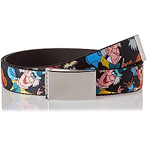 Buckle-Down Men's Web Belt Alice in Wonderland1.5, Multicolor, 1.5" Wide-Fits up to 42" Pant Size