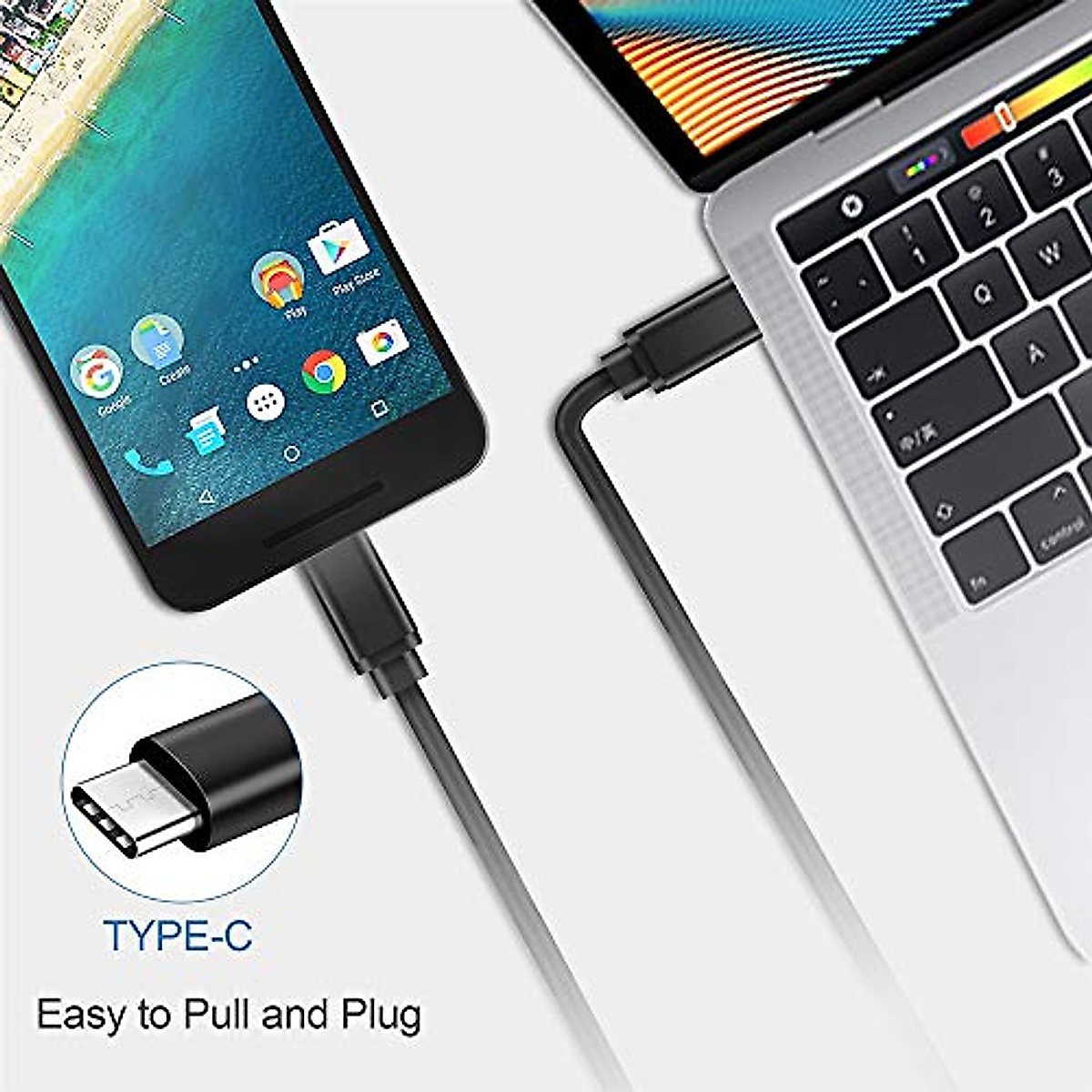Digipartspower 5FT 100W USB-C to USB-C Cord Compatible with Dell Latitude 12 5290 T17G002 2-in-1 Laptop