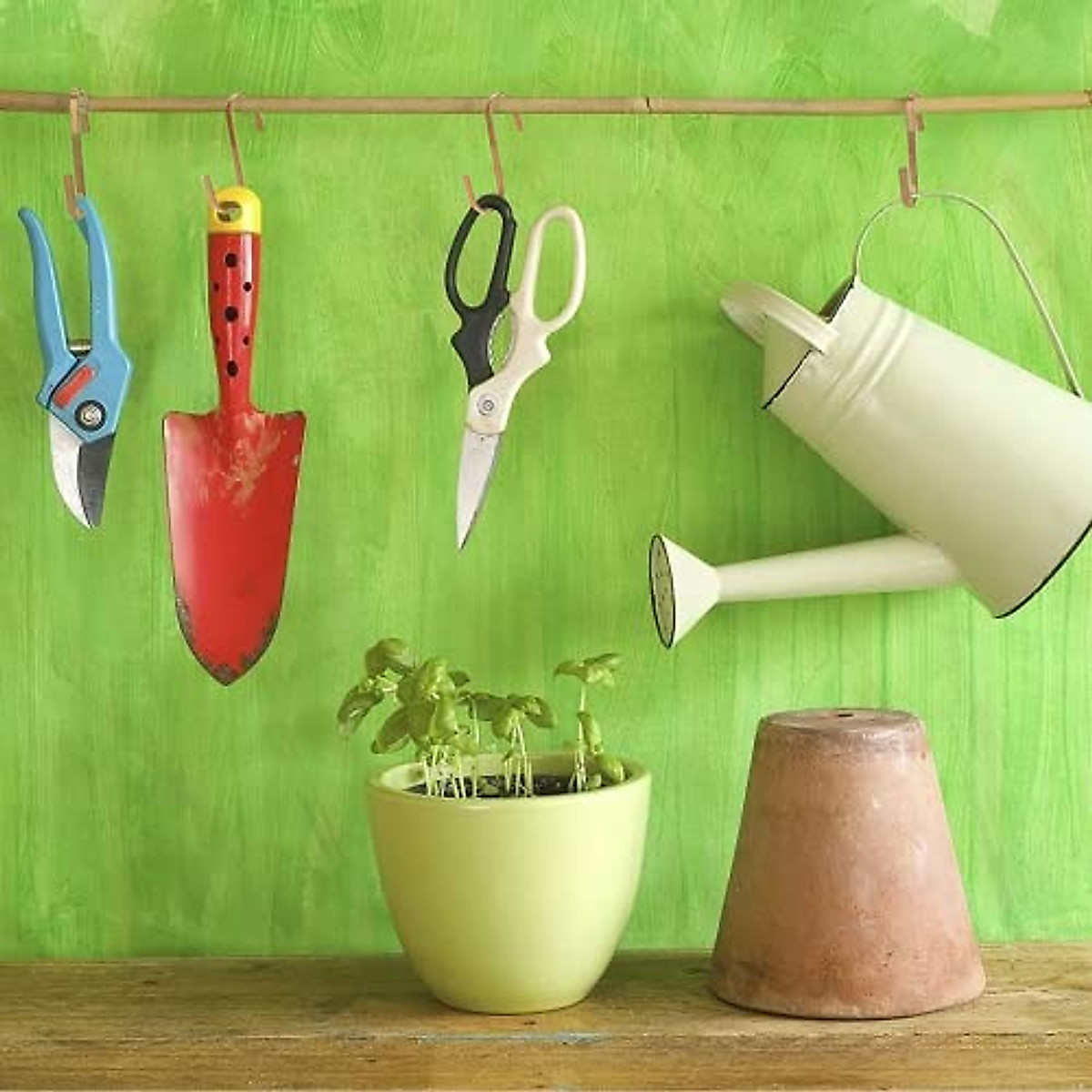 WEYEEN 10PCS Rose Golden S Hooks 4.7 inch，Stainless Steel Heavy Duty S Hooks for Kitchen Utensils, Plants, Pot, Pan, Cups and Towels