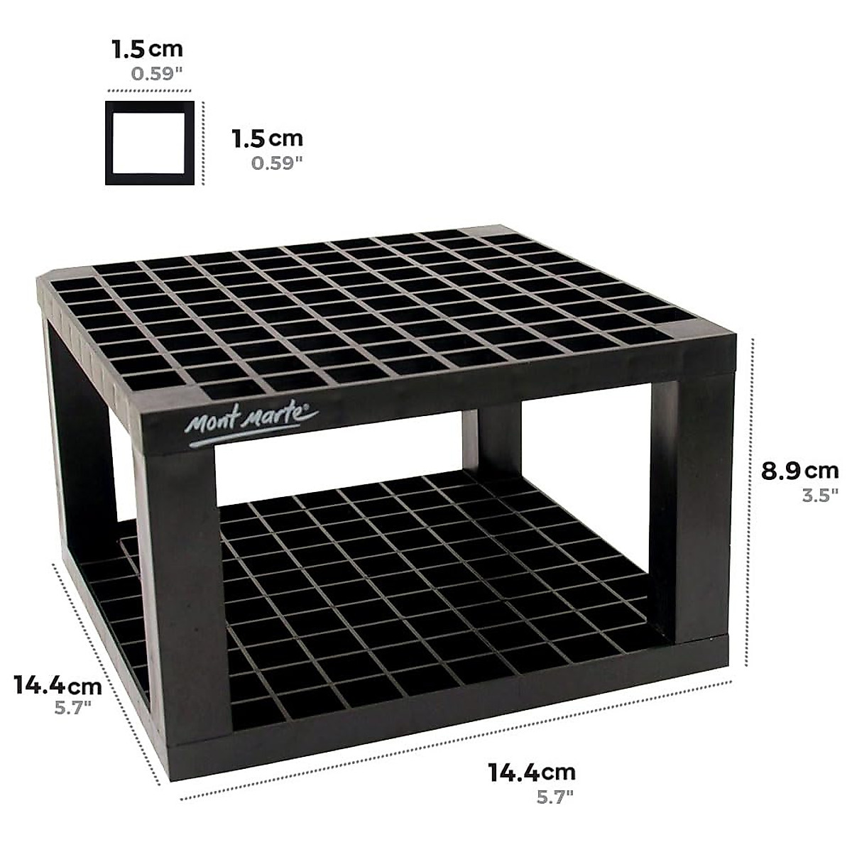 MONT MARTE 96 Hole Plastic Pencil & Brush Holder for Paint Brushes, Pencils, Markers, Pens and Modeling Tools. Provides Excellent Art Studio Organization.