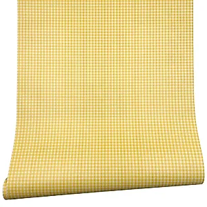 Yifely Yellow & White Checkered Plaid Furniture Paper Self-Adhesive Shelf Liner Base Cabinet Decor 17.7 Inch by 9.8 Feet